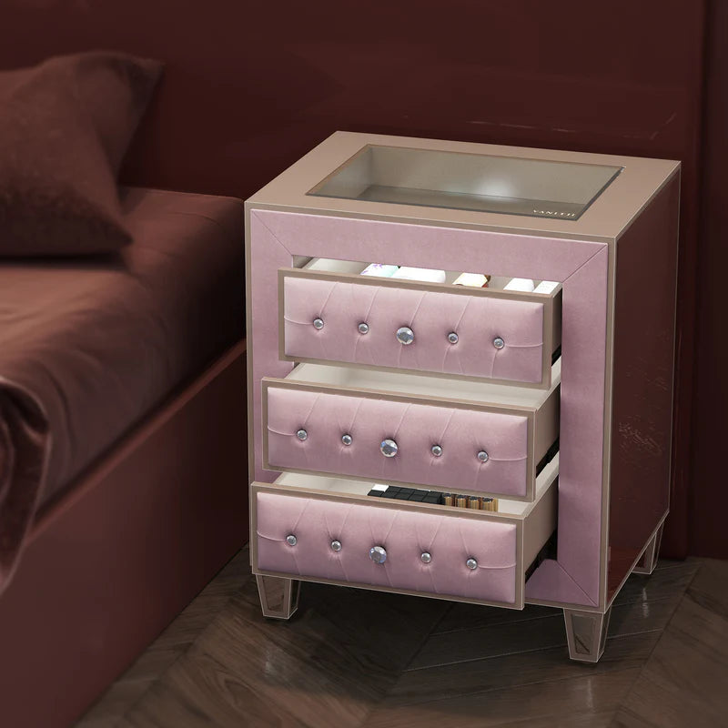 Crushed diamond bedside table store
